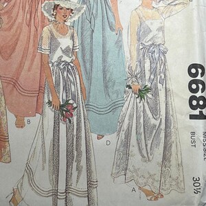 Mccalls 6681 Sewing Pattern Wedding Dress Boho 1970s Size 6 - Etsy