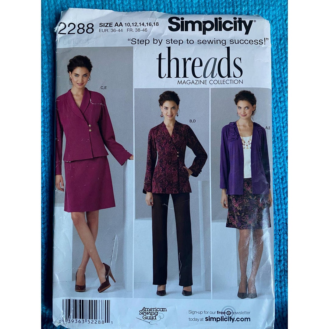Simplicity 2288 Suit Blazer Pant Skirt Modern - Etsy