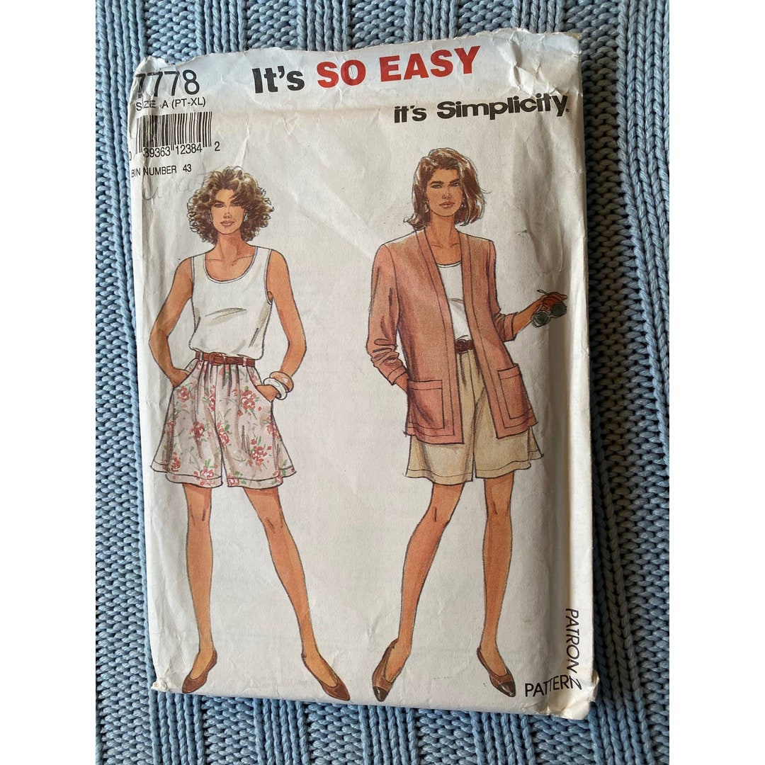 Simplicity Pattern 7778 Tank Top Shorts Jacket - Etsy