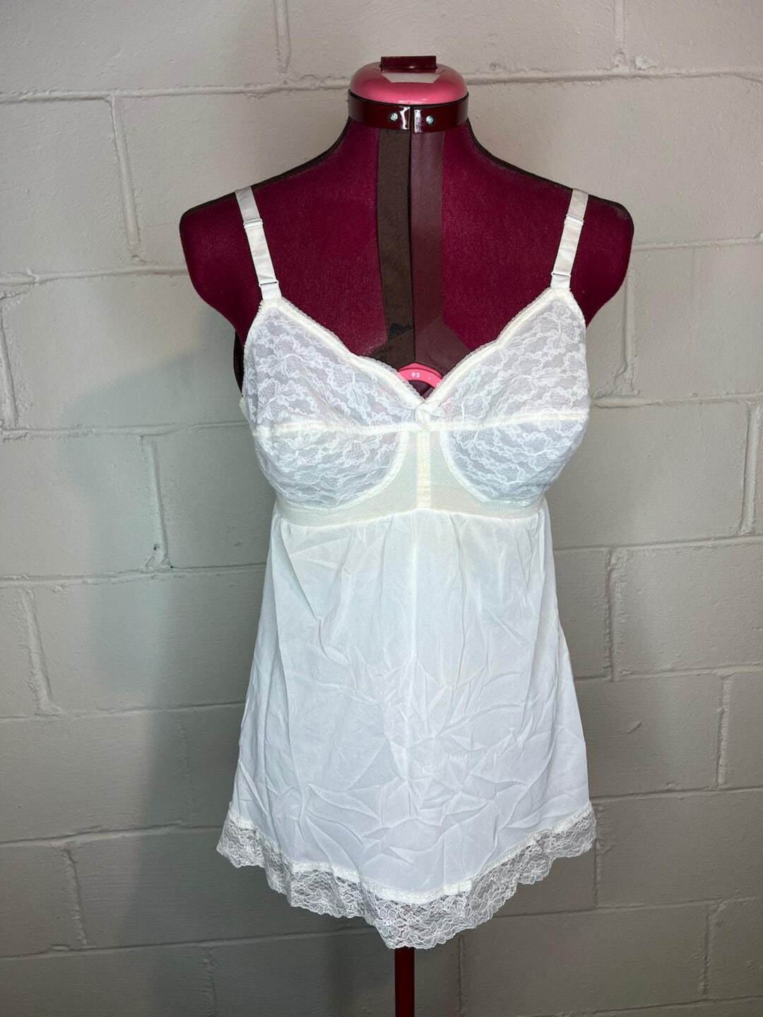 Slip Negligee Nightgown White Lace Bust - Etsy Australia