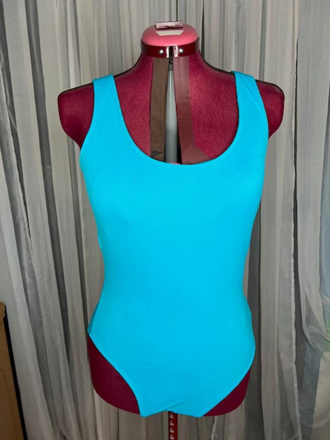 Catalina One Piece Swimsuit Vintage Ribbed Blue Etsy