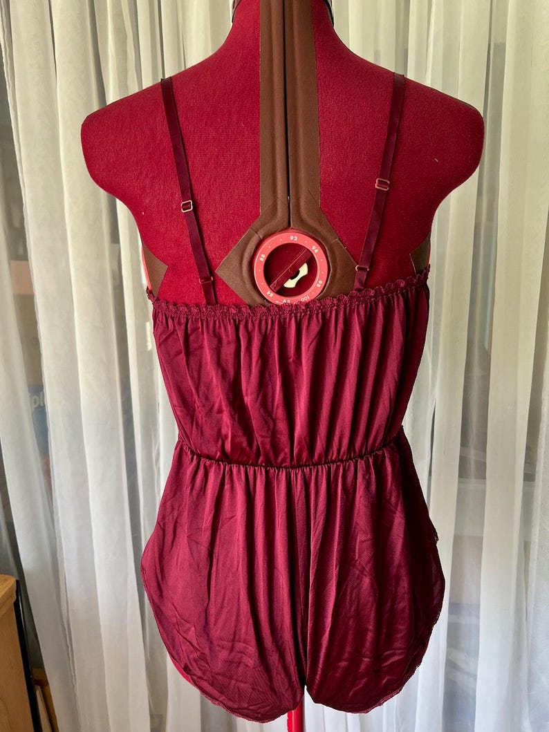 Teddy Negligee Sheer Lace Satin Burgundy - Etsy