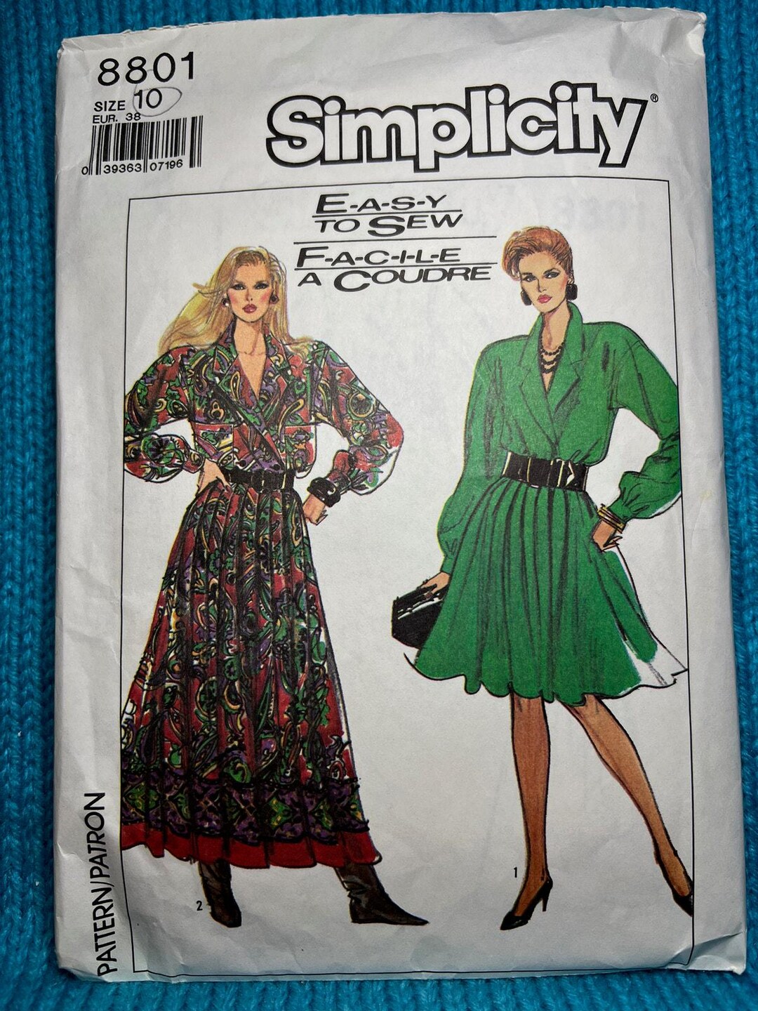 Simplicity Sewing Pattern 8801 Shirt Dress Pleat Skirt Swing Skirt ...
