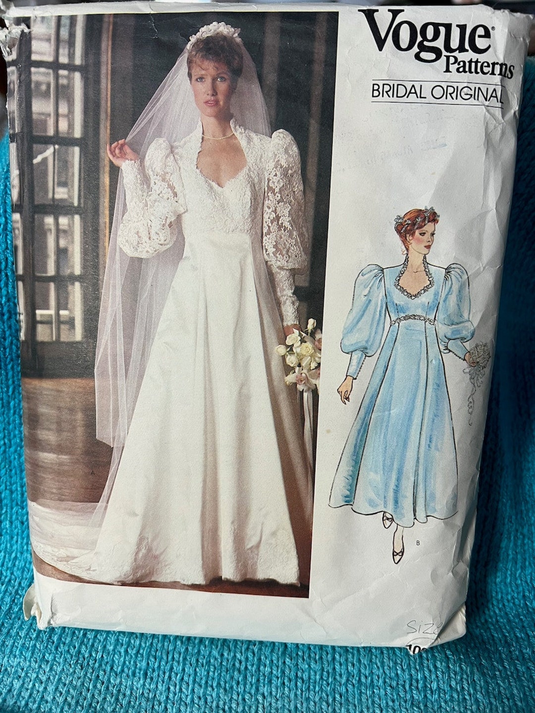 Vogue 1091 Formal Wedding Dress Leg of Mutton Puff Sleeves Sz 13 - Etsy