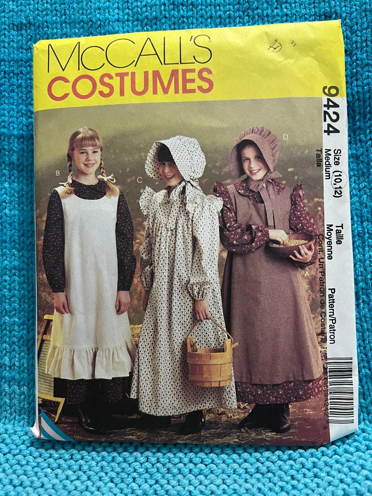 Mccalls 9424 Pattern Kids Colonial Lady Dress Apron Costume Size 10 - Etsy