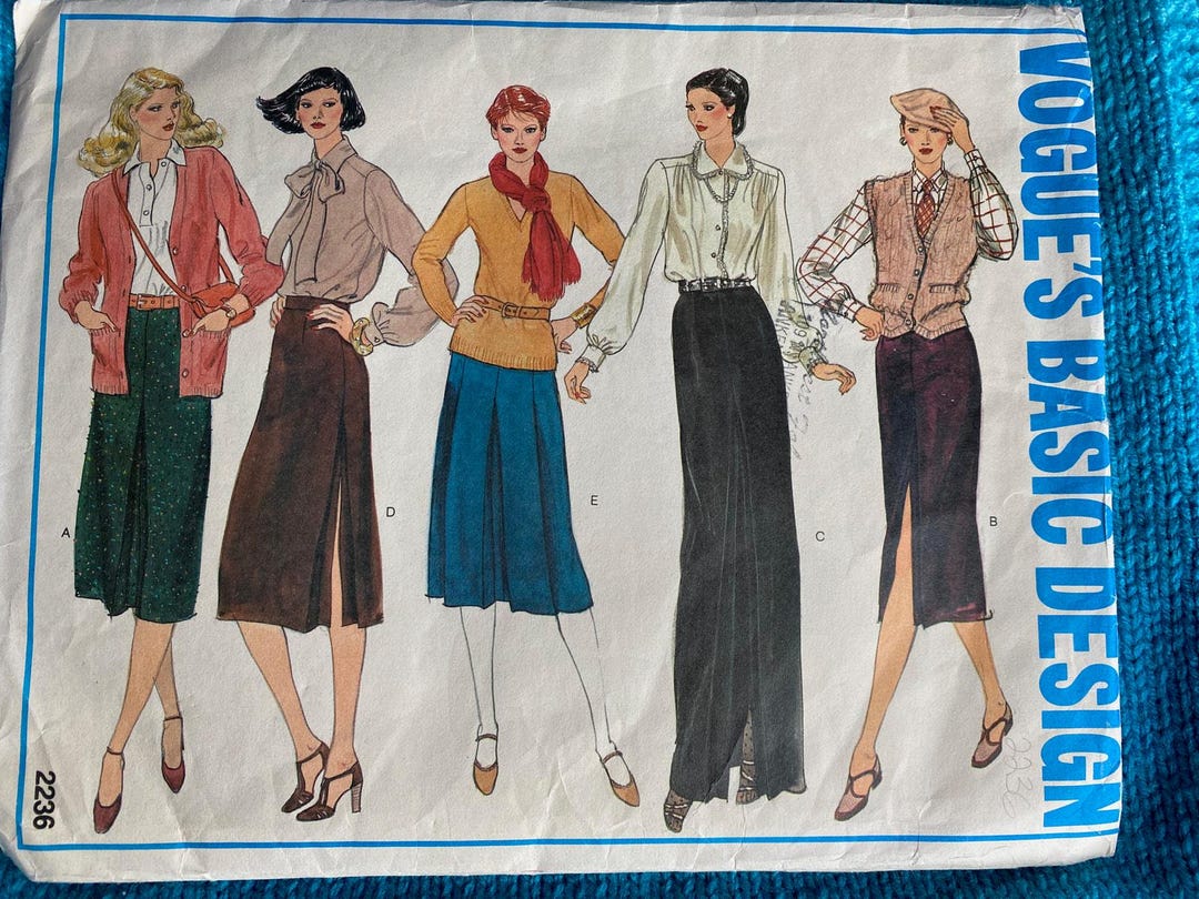 Vogue Pattern 2236 Skirt Midi Maxi - Etsy