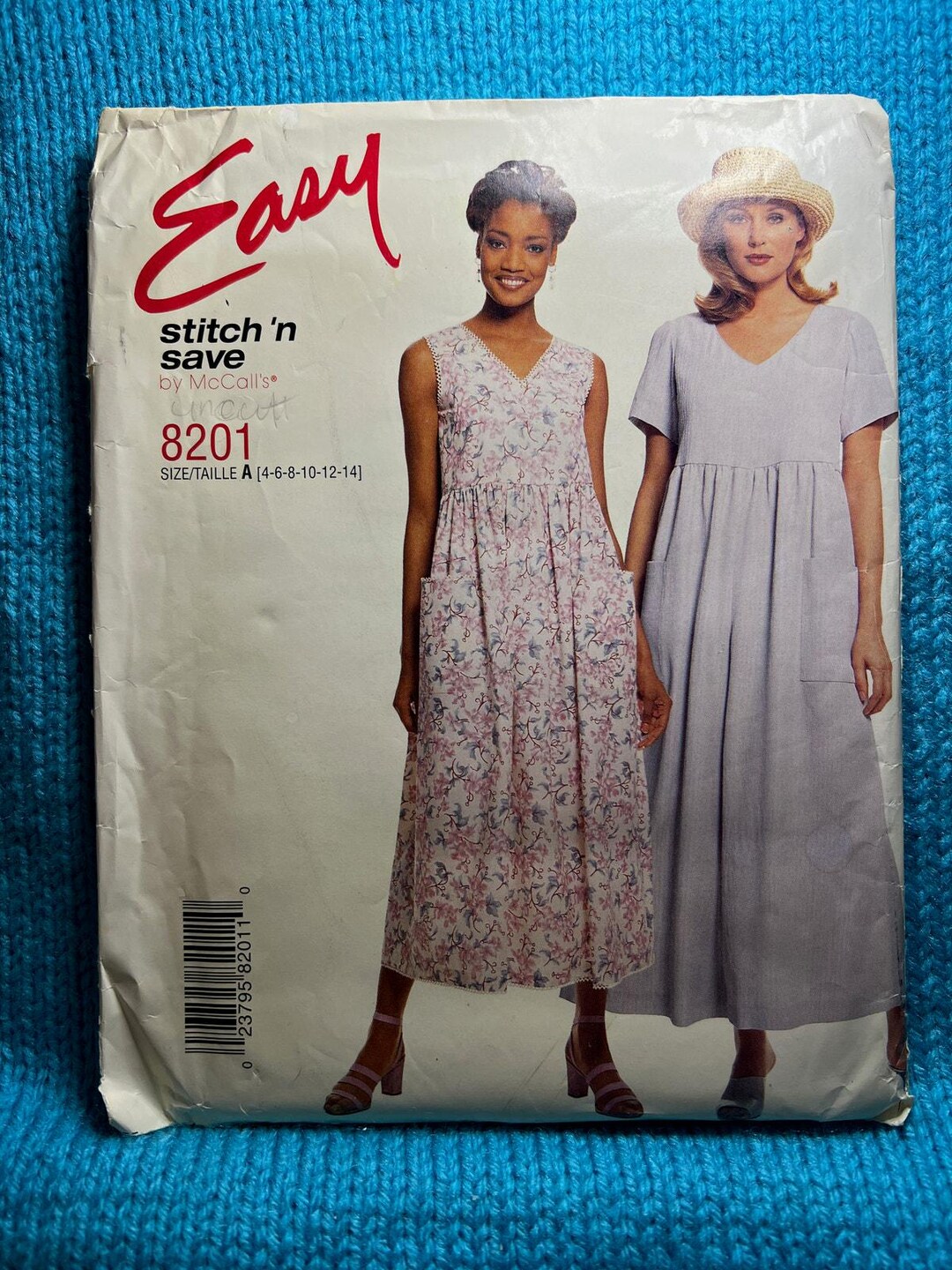 Mccalls 8201 Sewing Pattern Empire Waist Dress Jumpsuit Size 8201 - Etsy UK