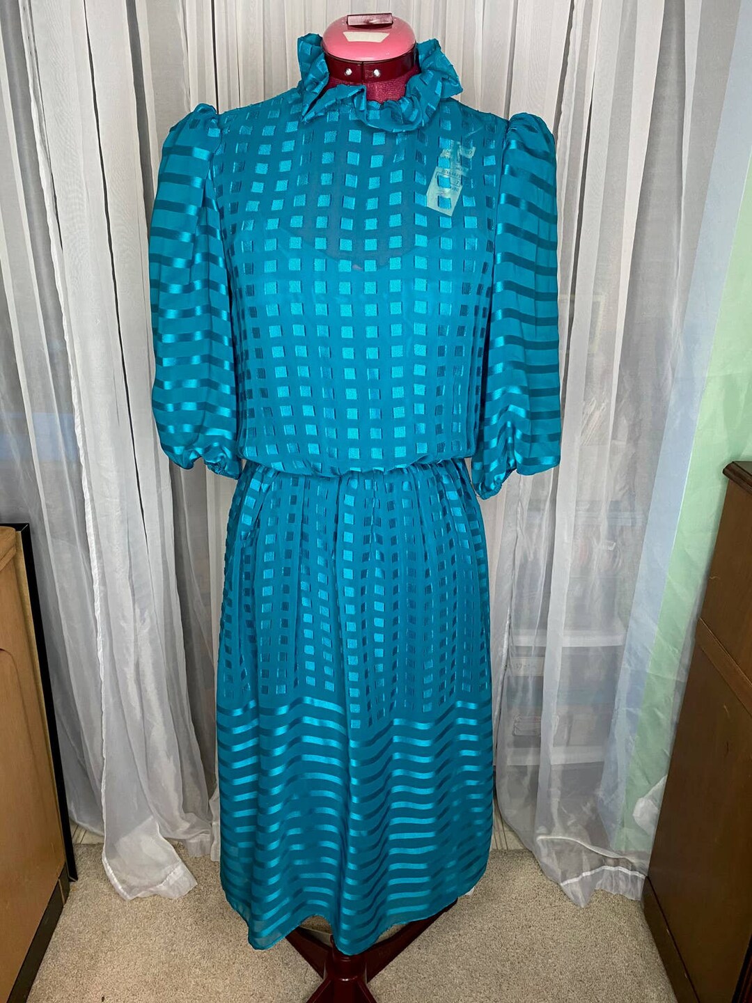 The Limited Sheer Dress With Teal Under Dress - Etsy