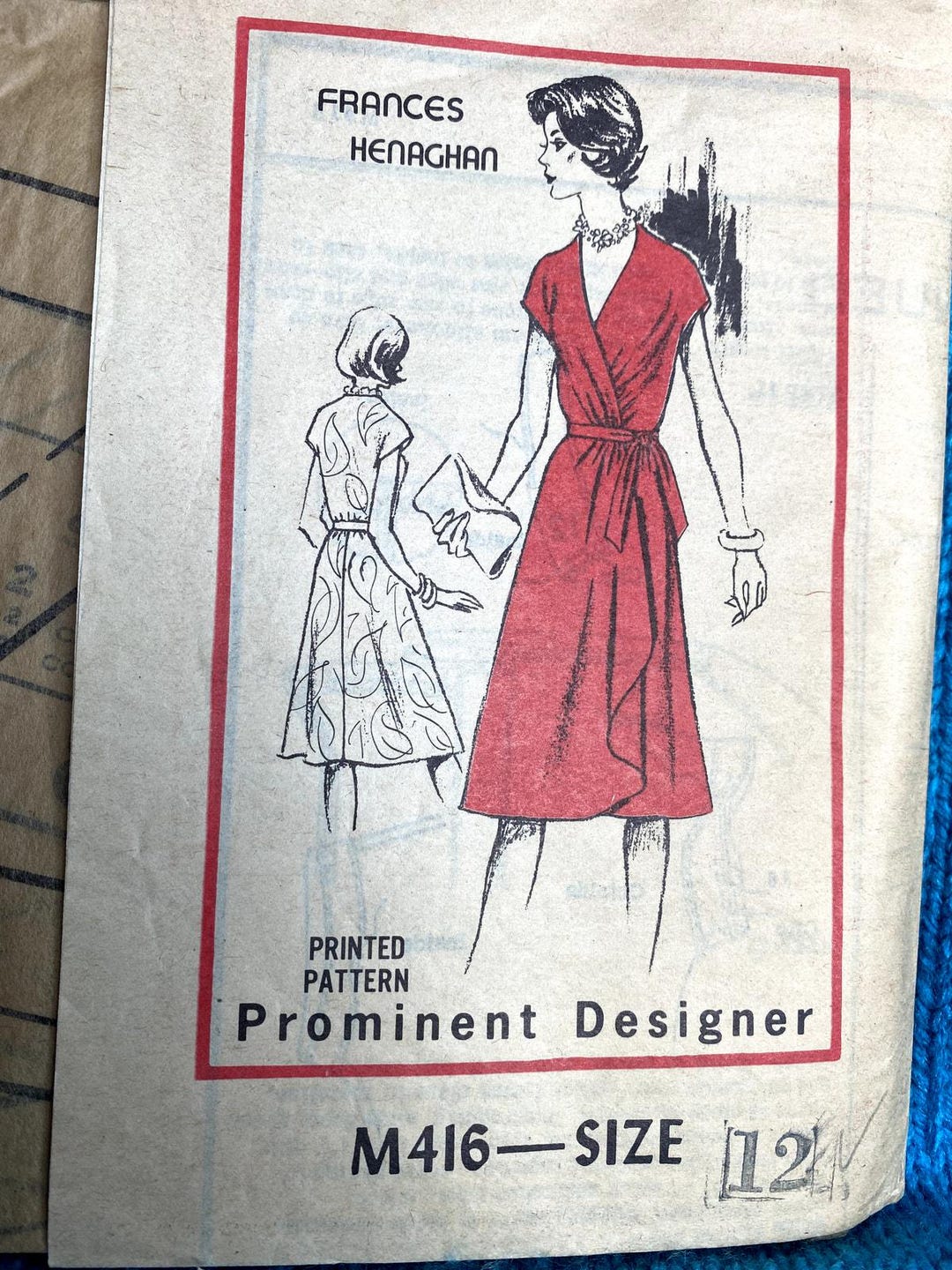 Frances Henaghan Sewing Pattern M 416 Wrap Dress Size 12 - Etsy