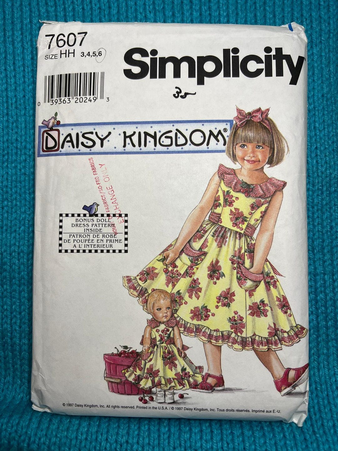 Simplicity 7607 Sewing Pattern Girls Skirt Ruffle Collar Daisy Kingdom ...