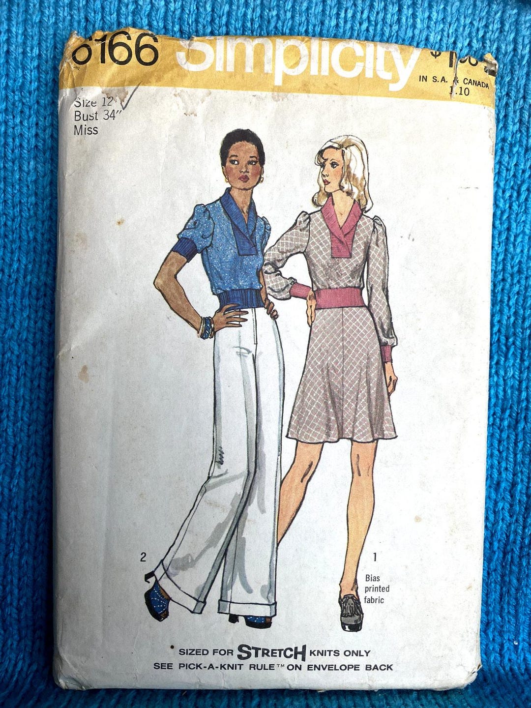 Simplicity 6166 Sewing Pattern Knit Top A Line Skirt Bell Bottom Pants ...