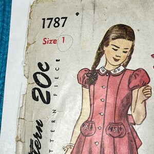 Simplicity 1787 Pattern Girls Fit and Flare Dress Puff Ruffle Sleeve ...