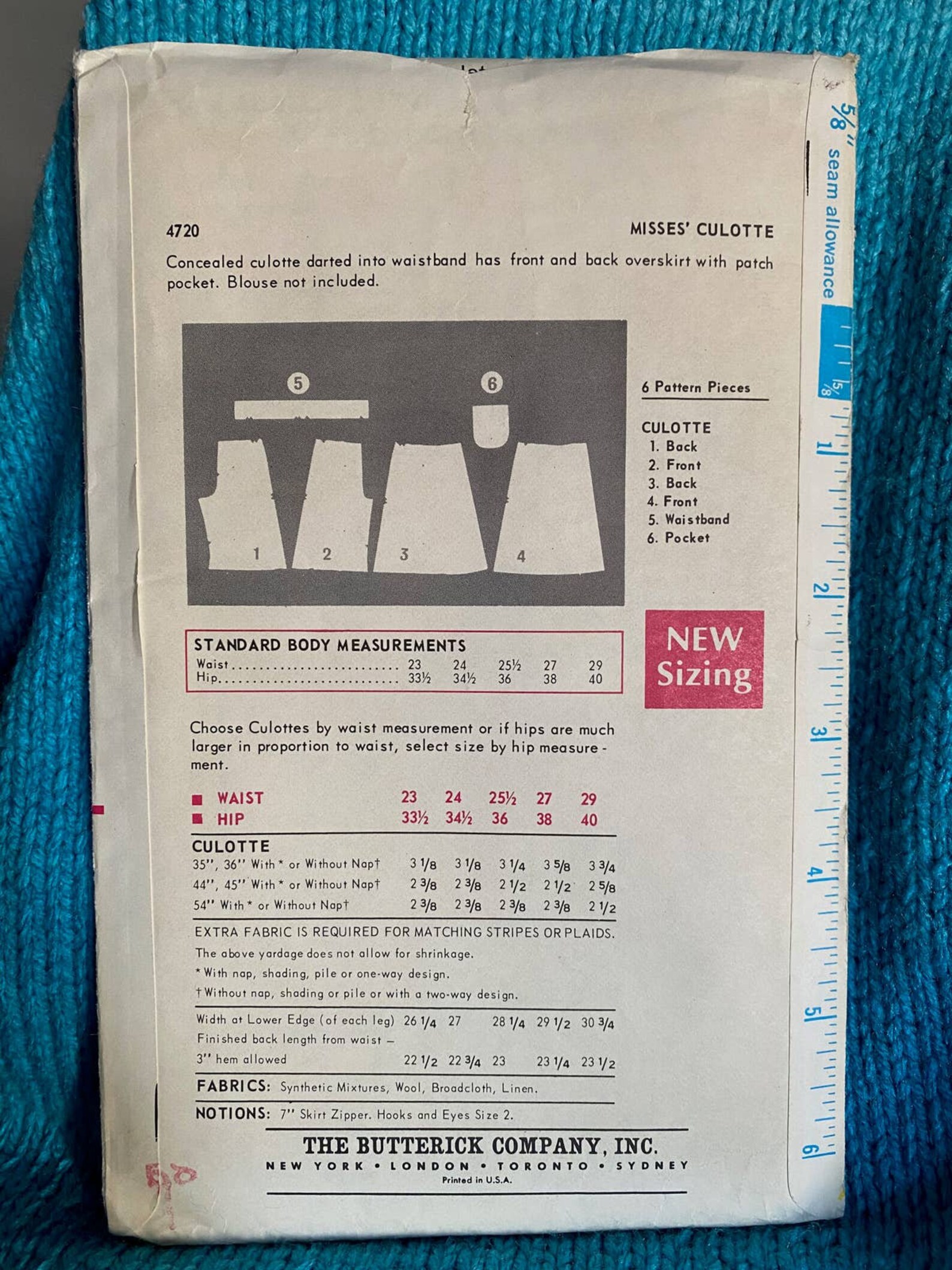 Butterick Pattern 4720 Skirt Skort 25" Waist - Etsy