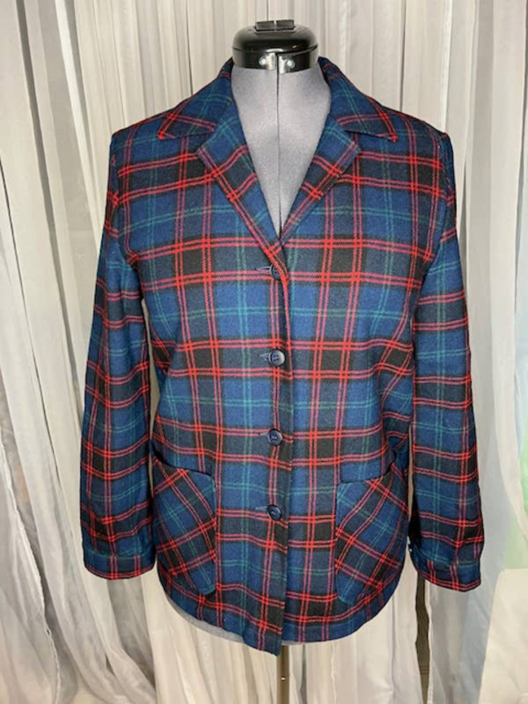 Pendleton 49er Jacket Plaid Red Blue Vintage - Etsy