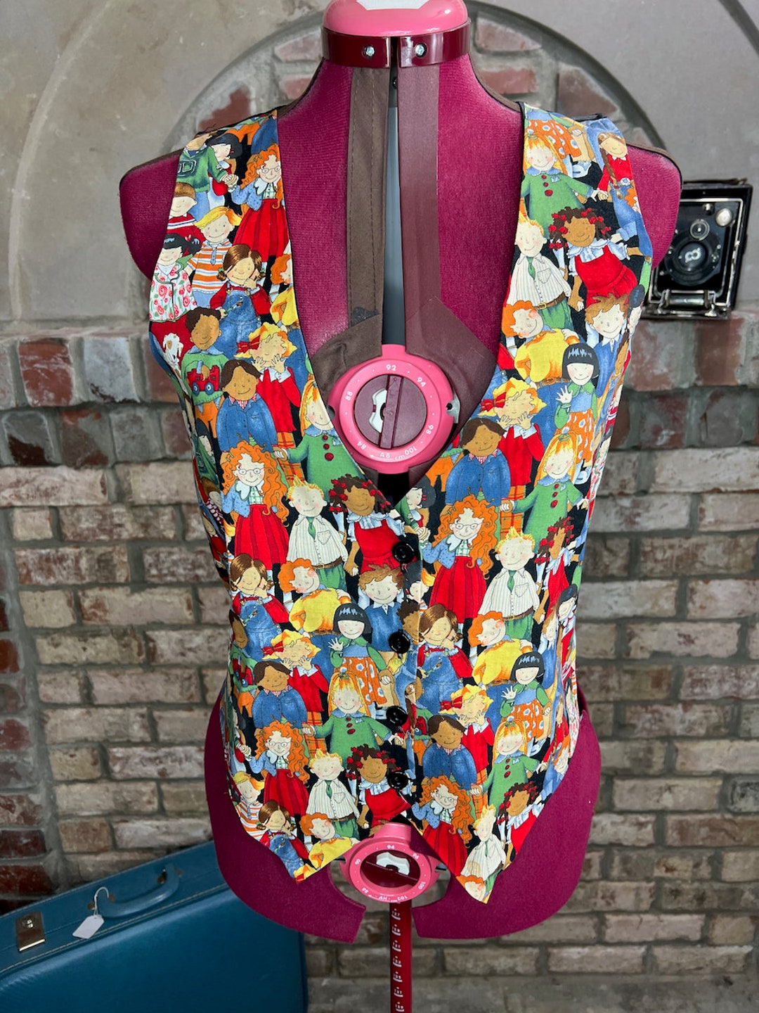 Vintage 1980s Vest Kids Kidcore Red Blue - Etsy