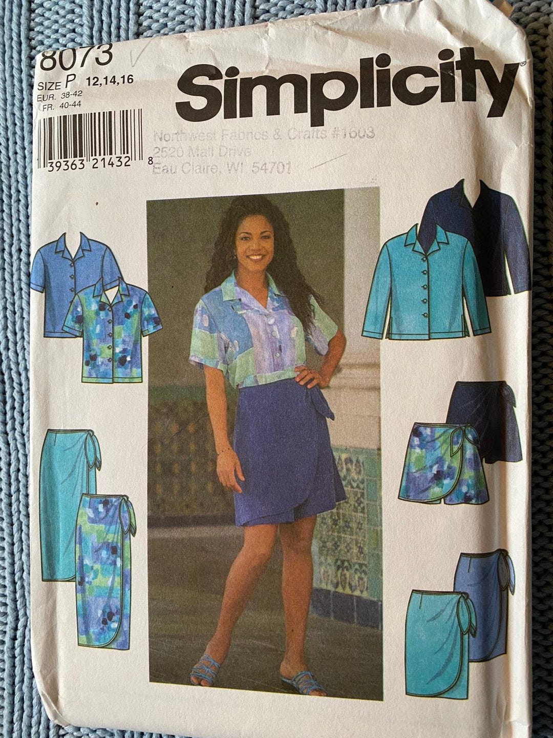 Simplicity 8073 Sewing Pattern Shirt Wrap Skirt Skort Size 12 14 16 - Etsy