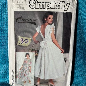 Simplicity Pattern 7549 Dress Maxi Fit and Flare Formal 1980s Size 6 8 ...
