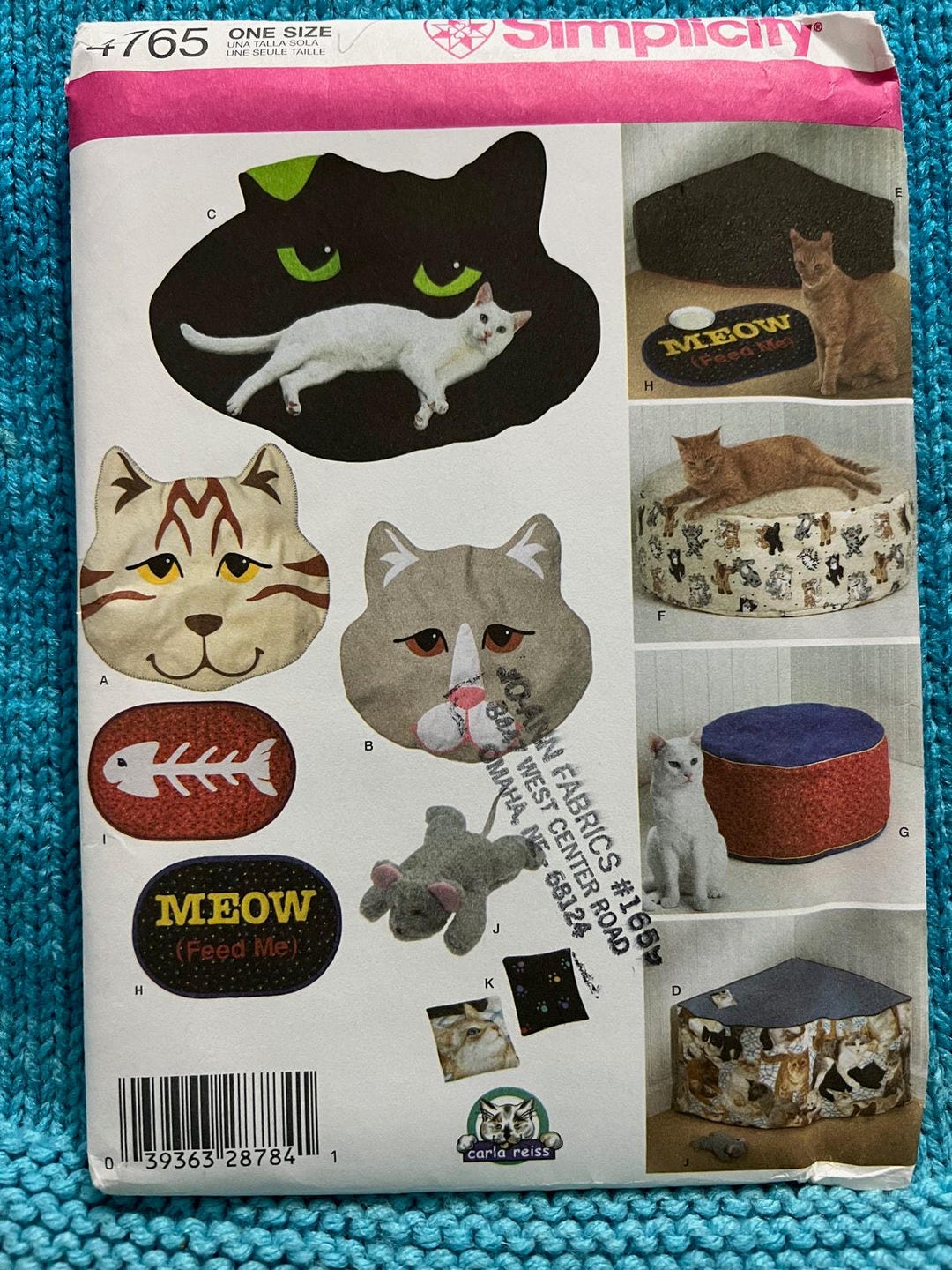 Simplicity 4765 Sewing Pattern Cat Bed Mats Catnip Mouse - Etsy