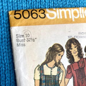 Simplicity 5063 Sewing Pattern Smocked Mini Dress 1970s Size 10 - Etsy