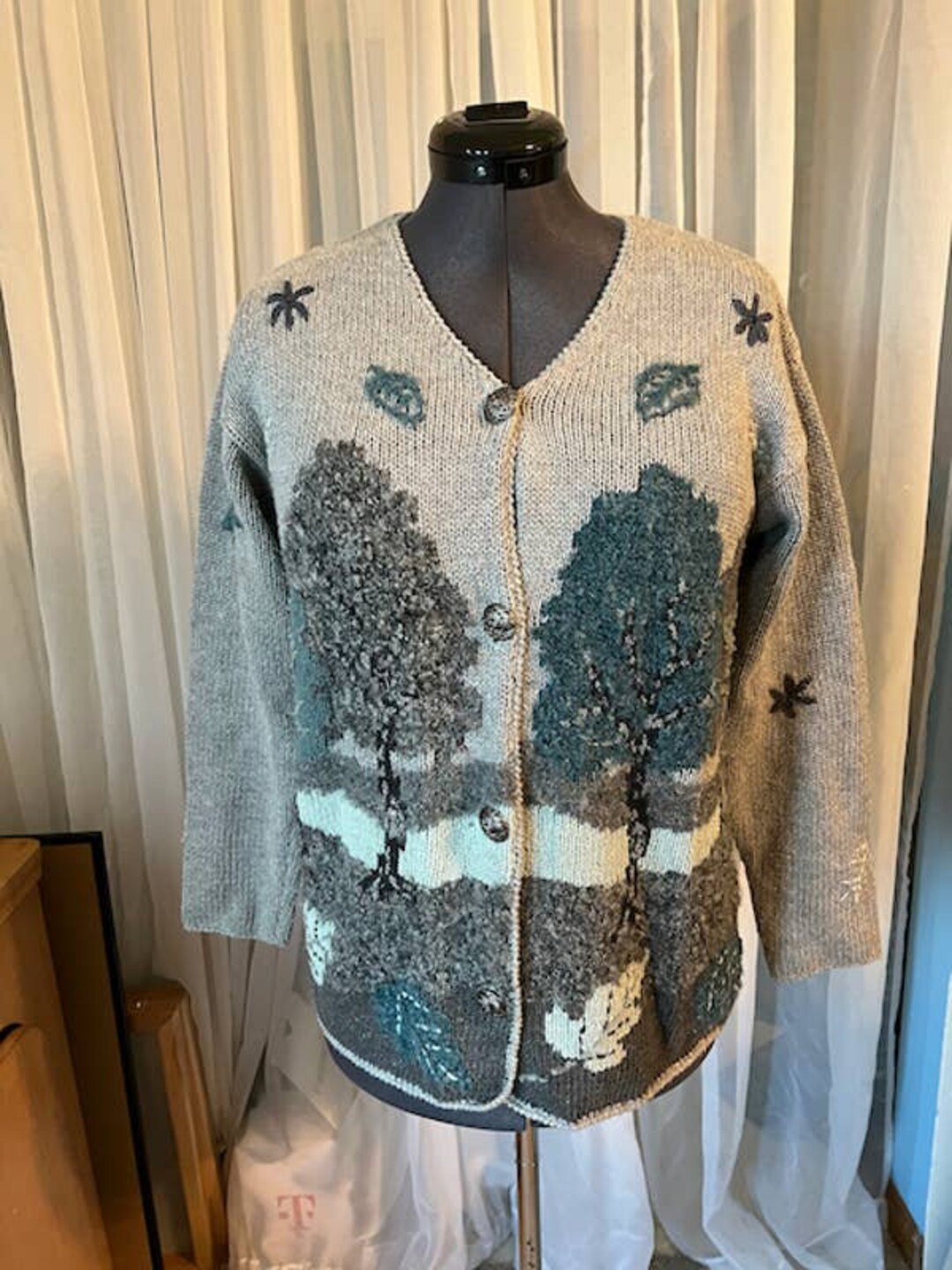 Cardigan Sweater Trees Fall Landscape - Etsy