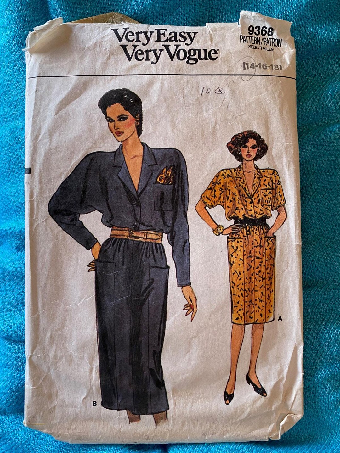 Vogue 9368 Shirt Dress Pattern Size 14 - Etsy Australia