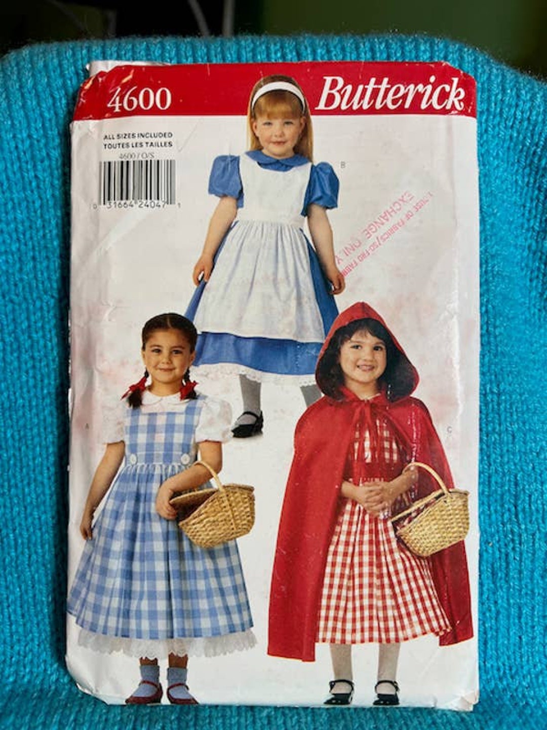 Butterick 4600 Dorothy Red Riding Hood Alice Costume - Etsy