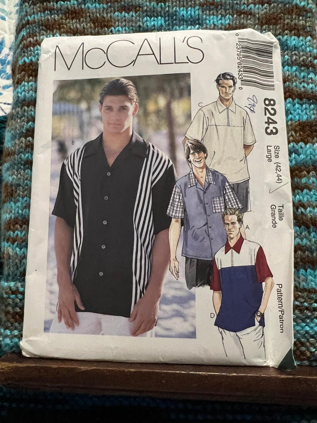 Mccalls 8243 Sewing Pattern Mens Button Down Polo Oversized 1990s Size ...