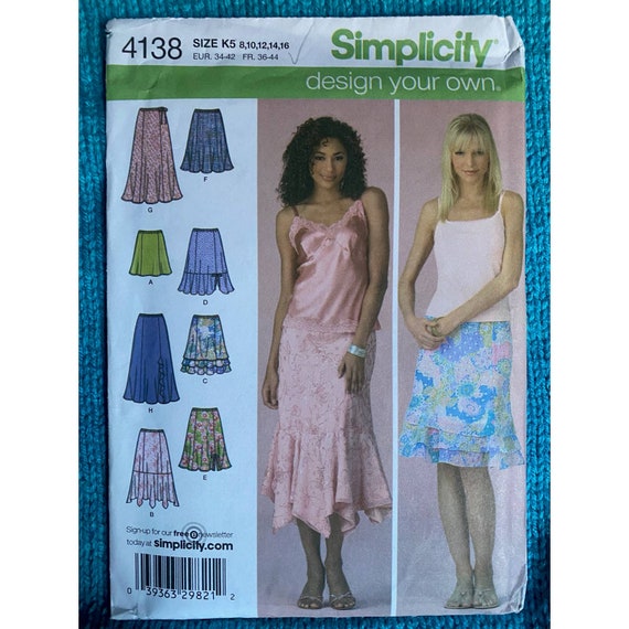 Simplicity 4138 A Line Skirt | Etsy
