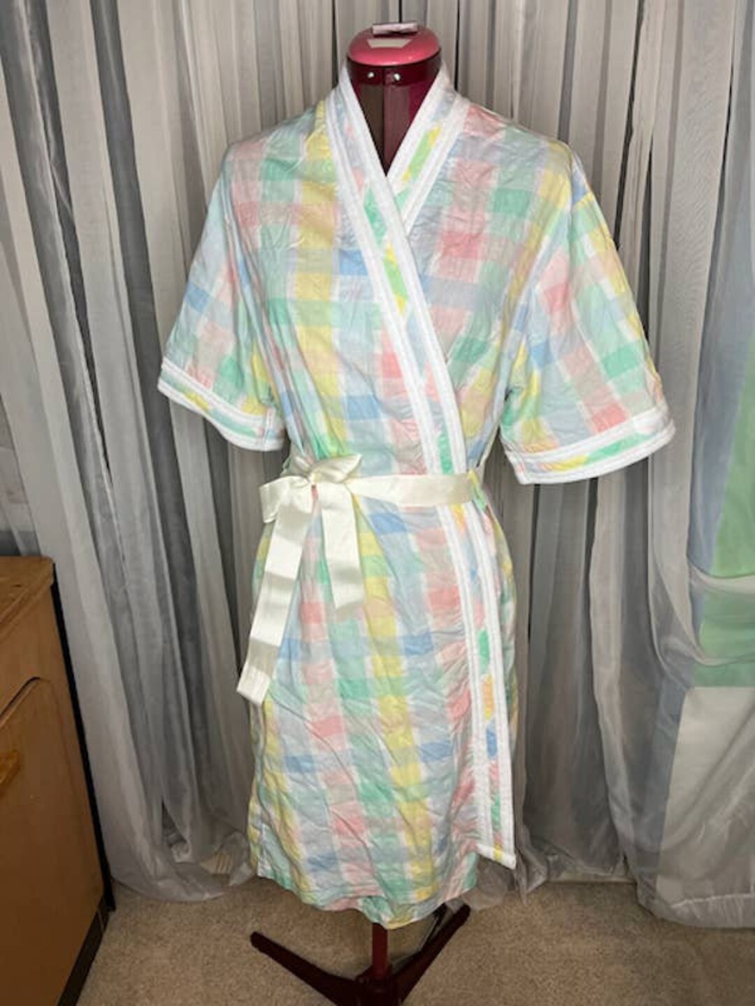 Robe Plaid Pastel Pink Green Yellow - Etsy
