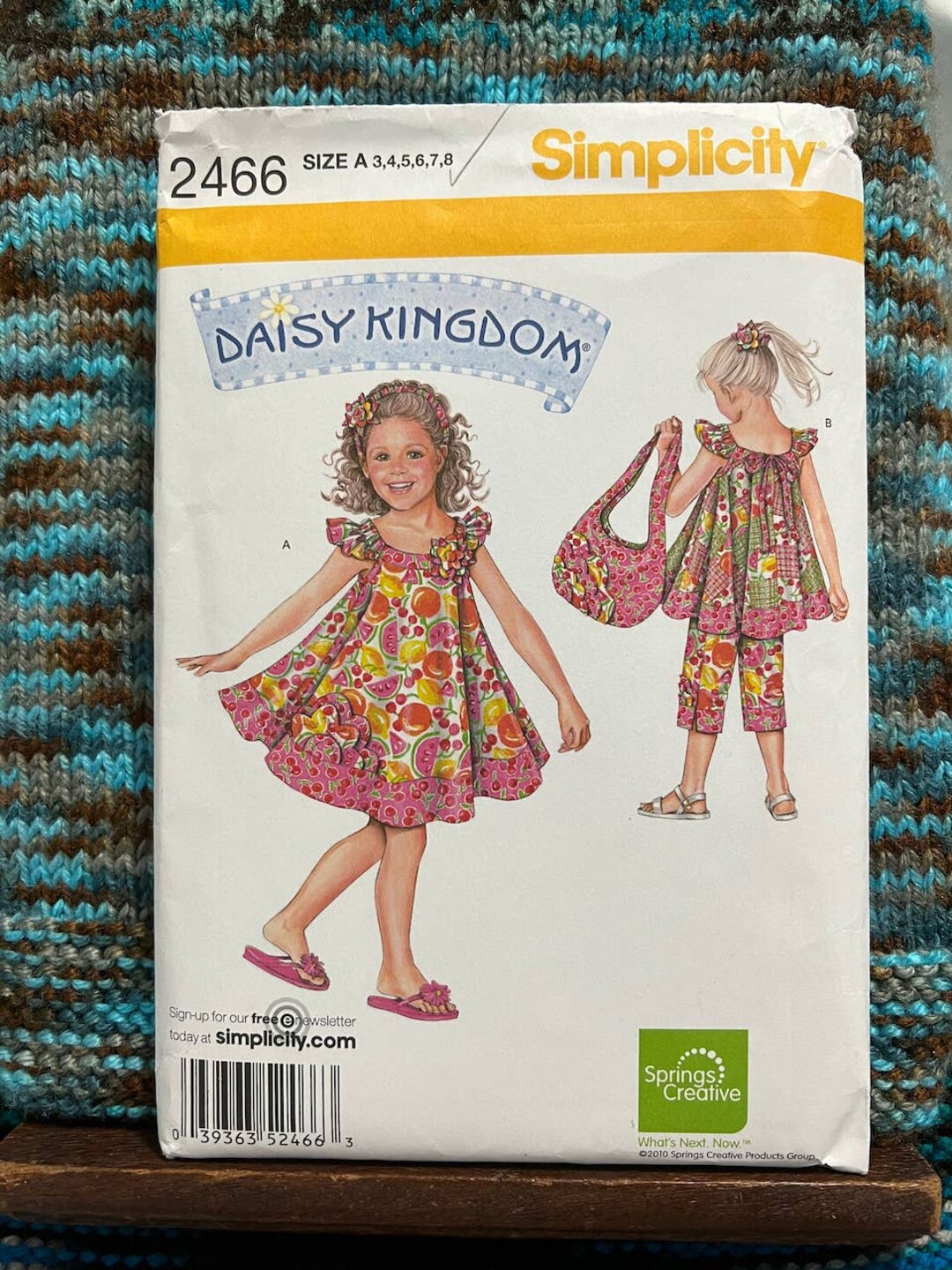 Simplicity 2466 Pattern Girls A Line Dress Ruffle Sleeves Top Capri ...