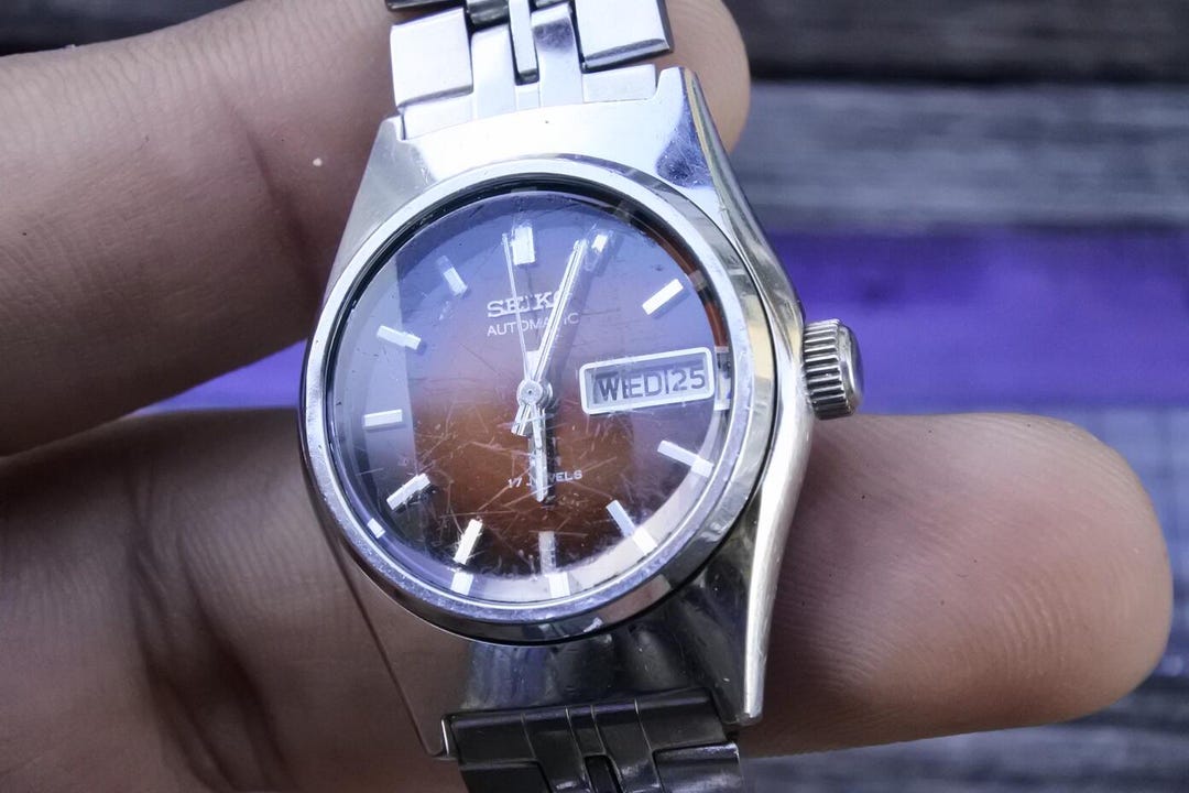 Vintage Seiko 2206 0610 Copper Dial Lady Automatic Japan Round Shape ...