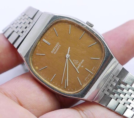 Vintage Seiko Emblem 4120 5000 Copper Dial Men Quart… - Gem