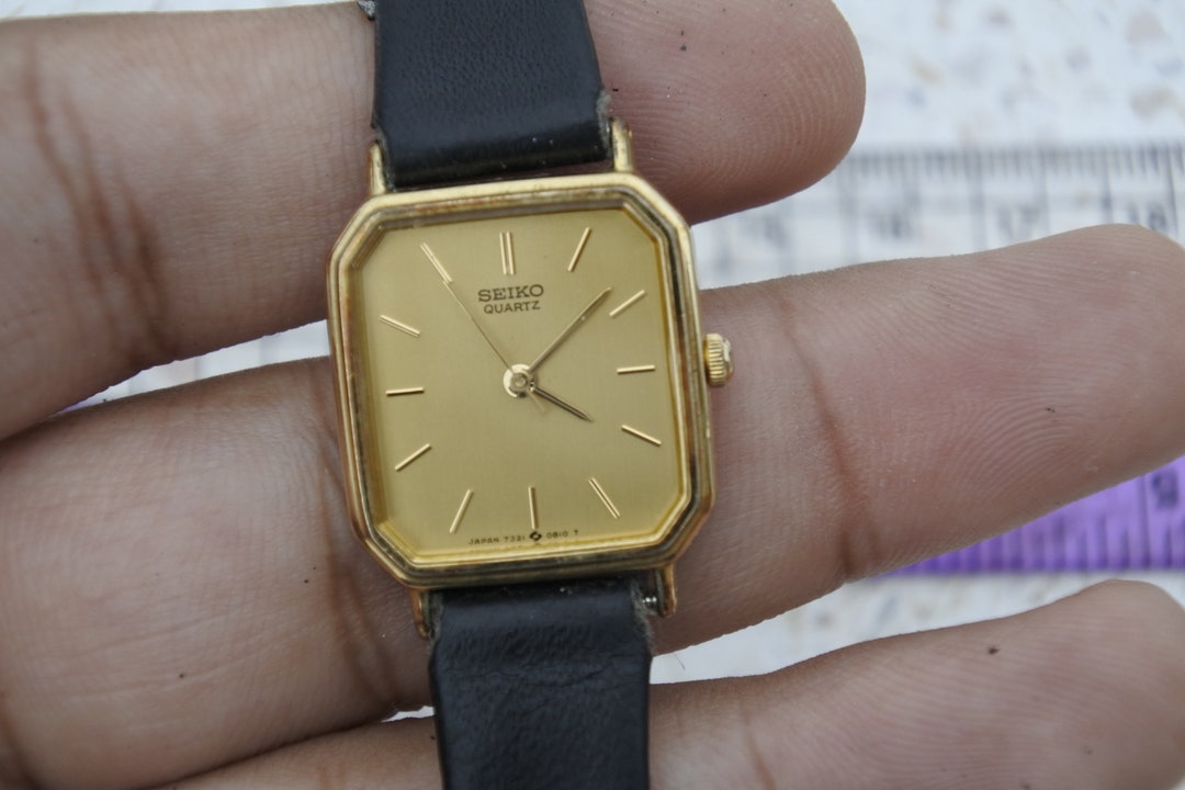 Vintage Seiko Gold Plated 7321 5410 Textured Dial Lady Quartz - Etsy