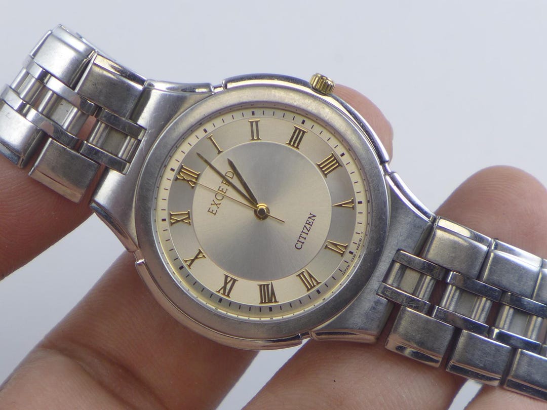 Vintage Citizen Exceed Integrated Bracelet Roman Numeric Dial Men ...
