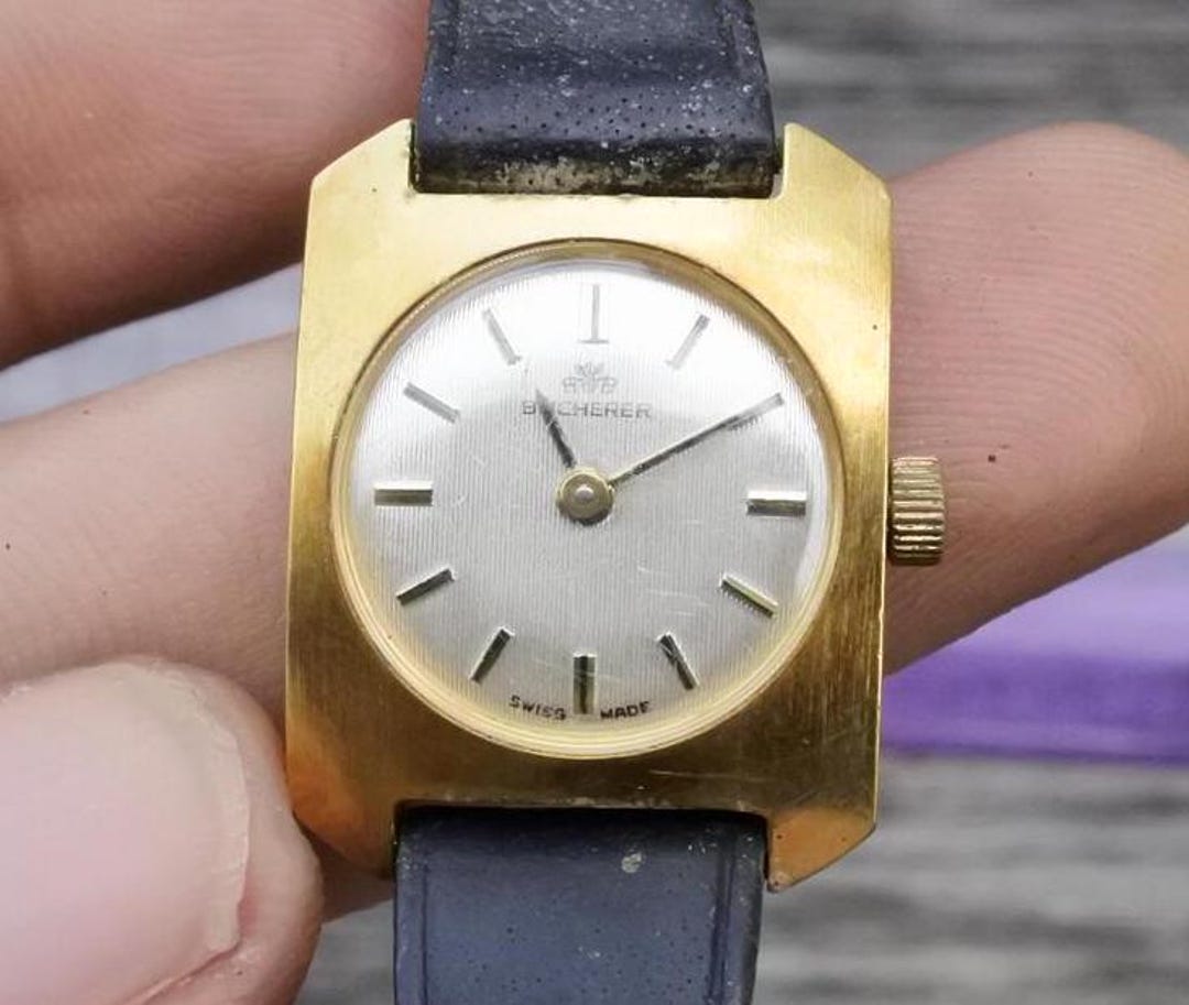 Vintage Bucherer Silver Dial Lady Hand Winding Swiss Made Cushion Shape ...