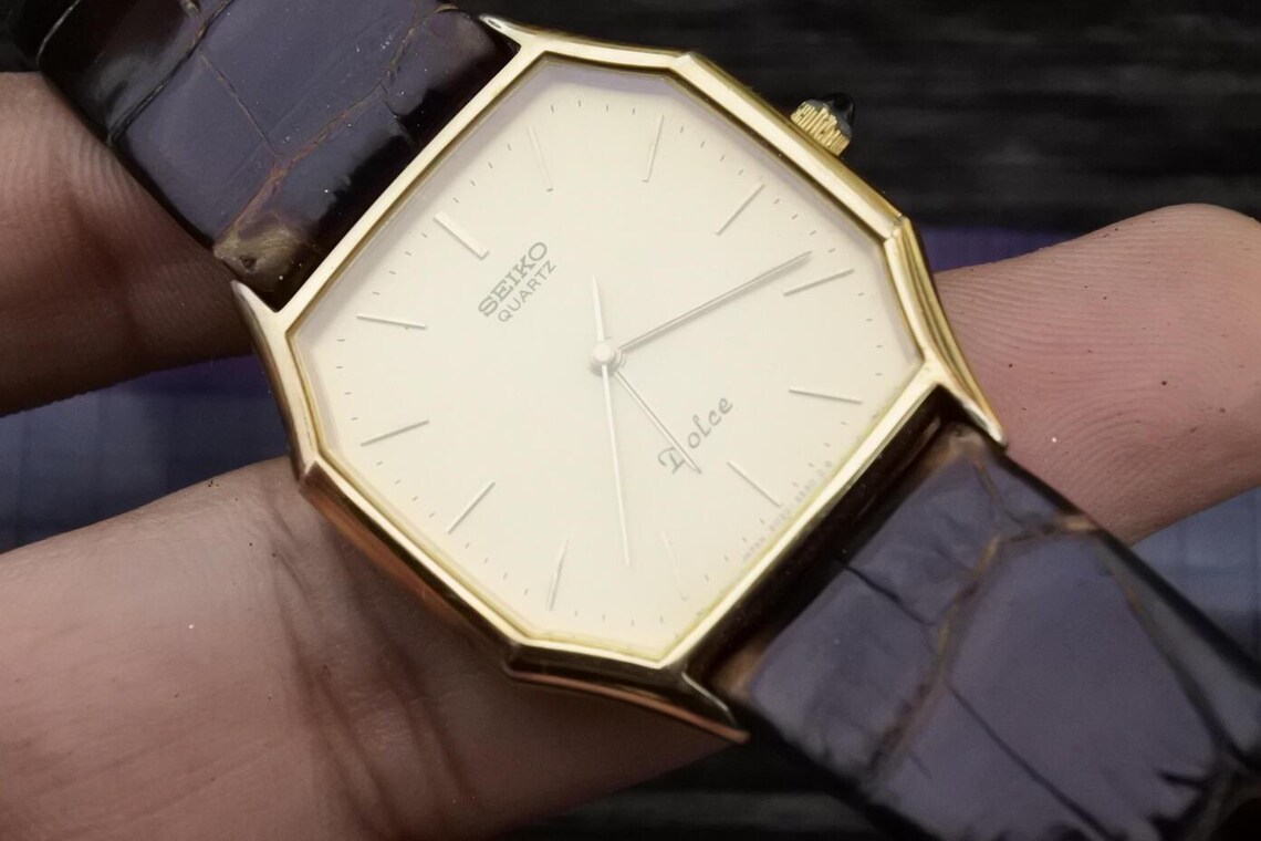 Vintage Seiko Dolce Gold Plated 30 Microns 6030 5500 Men Quartz Watch ...