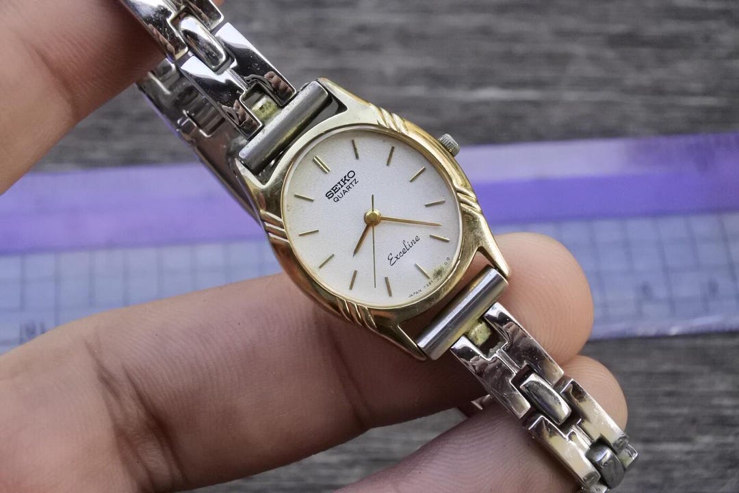 Vintage Seiko Gold Filled 7321 5010 White Dial Lady Quartz Watch Japan ...