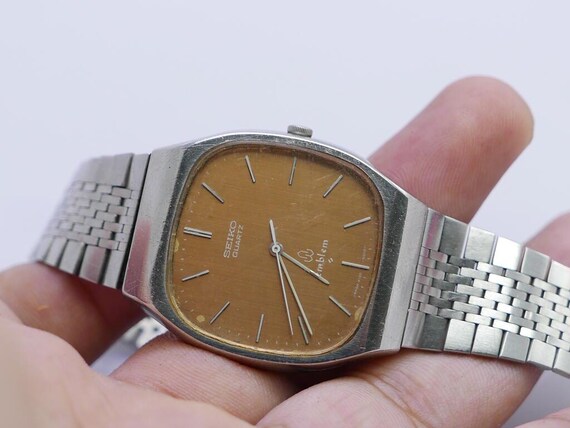 Vintage Seiko Emblem 4120 5000 Copper Dial Men Quart… - Gem