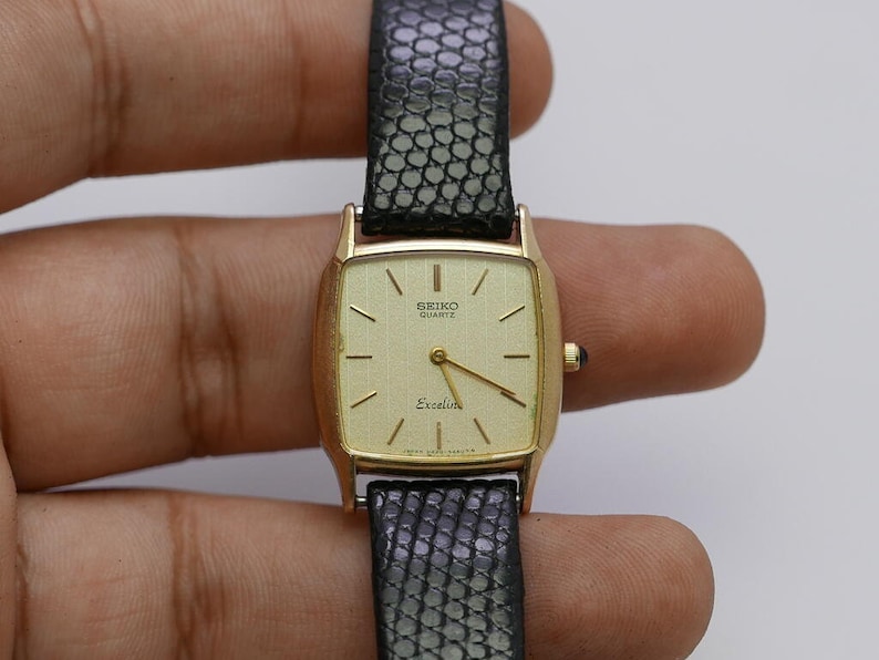 Vintage Seiko Exceline 14K Gold Filled 8420 5400 Lady Quartz Watch Japan Cushion Shape 24mm - Etsy
