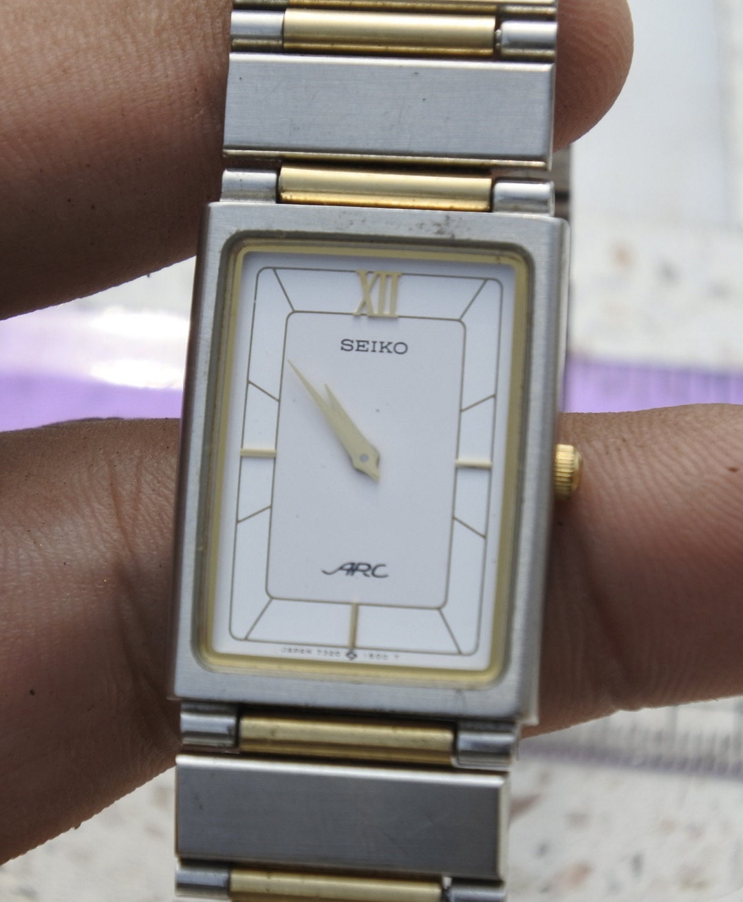 Vintage Seiko ARC 7320 6360 Unisex Quartz Wristwatch Japan Square Tank ...