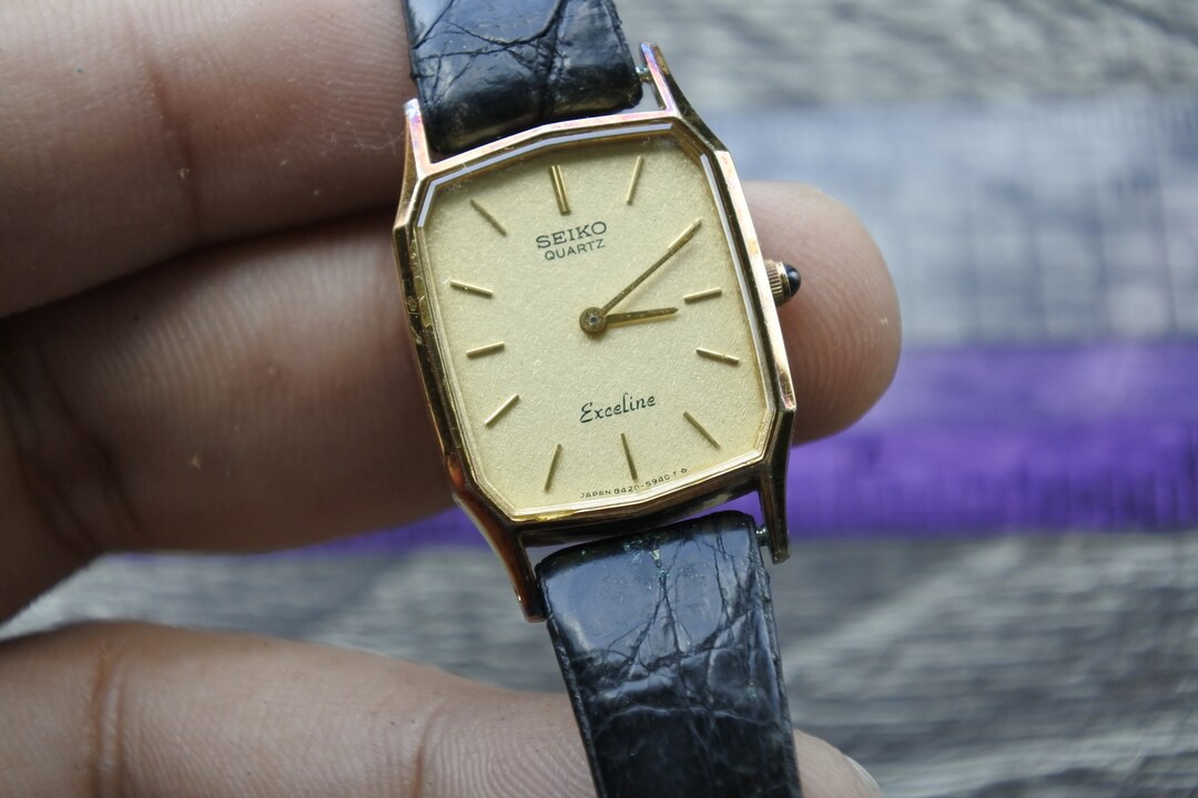 Vintage Seiko Exceline 8420 5750 Gold Plated 30microns Lady - Etsy