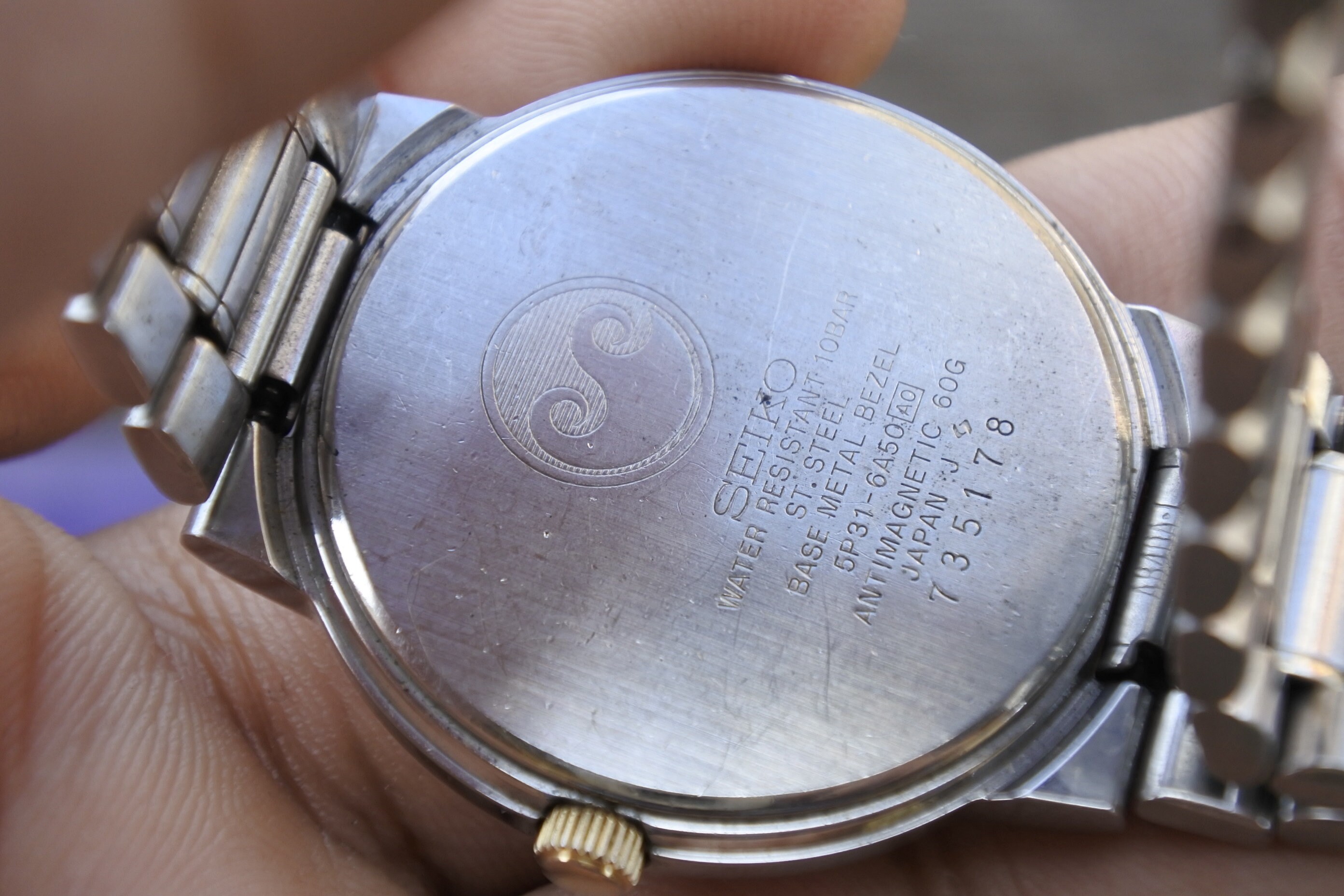 Vintage Seiko Spirit 5P31 6A50 Yellow Dial Men Quartz Wristwatch Japan ...