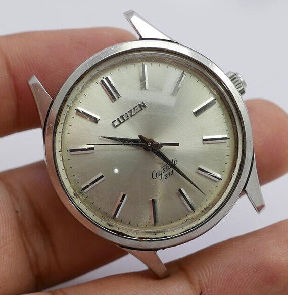 Vintage Citizen Crystate 21j Silver Dial Men Hand W… - Gem