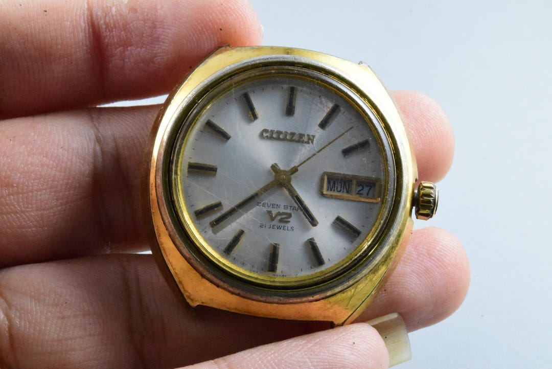 Vintage Citizen V2 Seven Star Silver Dial Men Automatic Watch Japan JDM ...