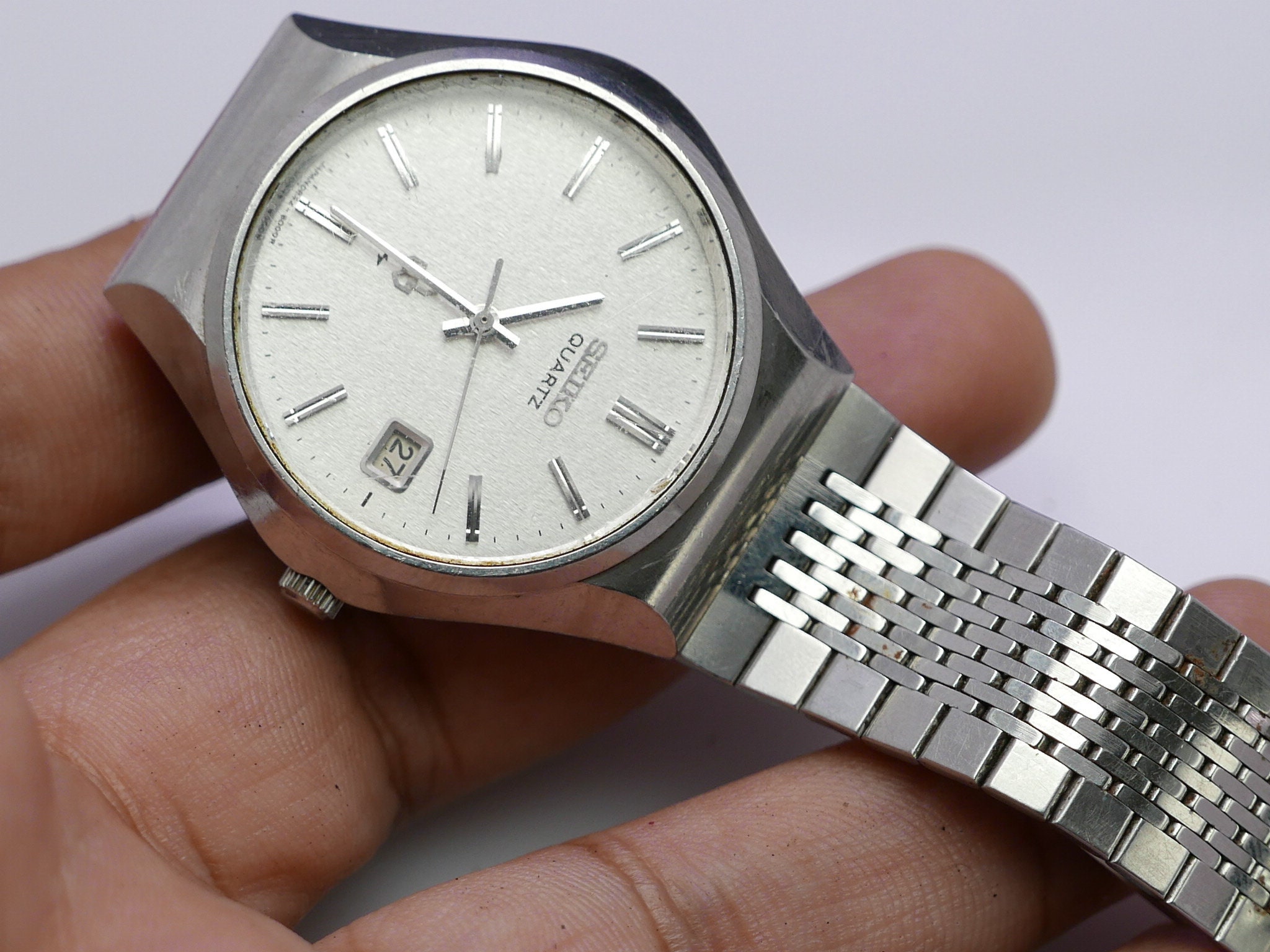 Vintage Seiko 0842 8000 Textured Dial Men Quartz Wrist Watch Japan ...