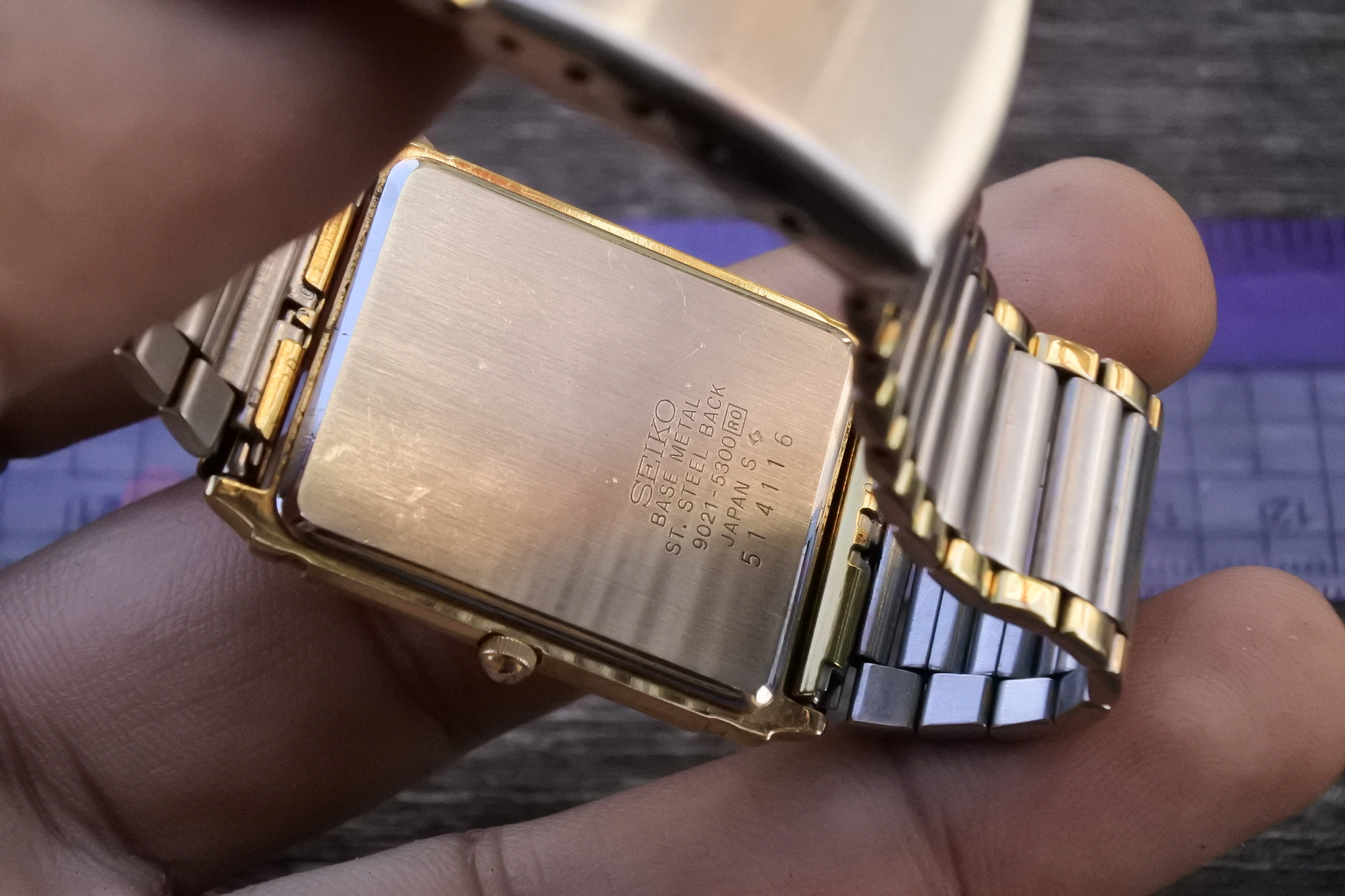 Vintage Seiko Gold Plated 9021 5300 Stone Dial Men Quartz Watch Japan Square Tank Shape 28mm - Etsy