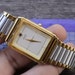 Vintage Seiko Gold Plated 9021 5300 Stone Dial Men Quartz Watch Japan Square Tank Shape 28mm - Etsy