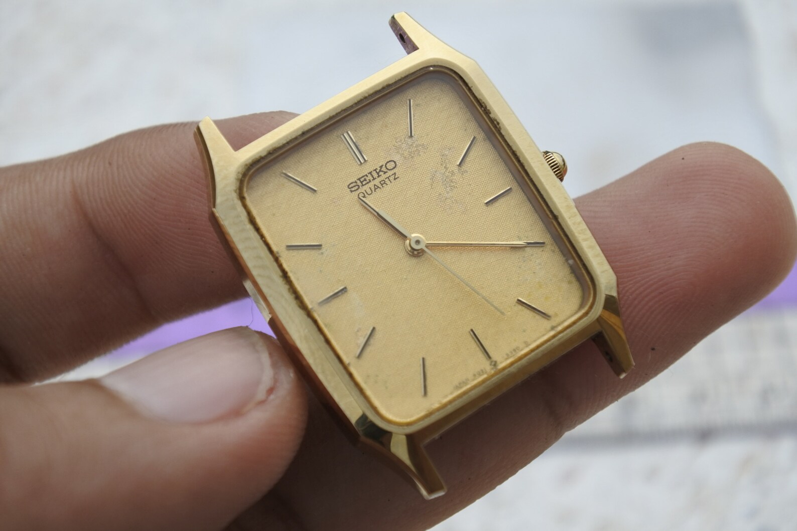 Vintage Seiko Gold Plated 9021 5320 Yellow Dial Men Quartz Wristwatch Japan Octagonal Shape 28mm ...