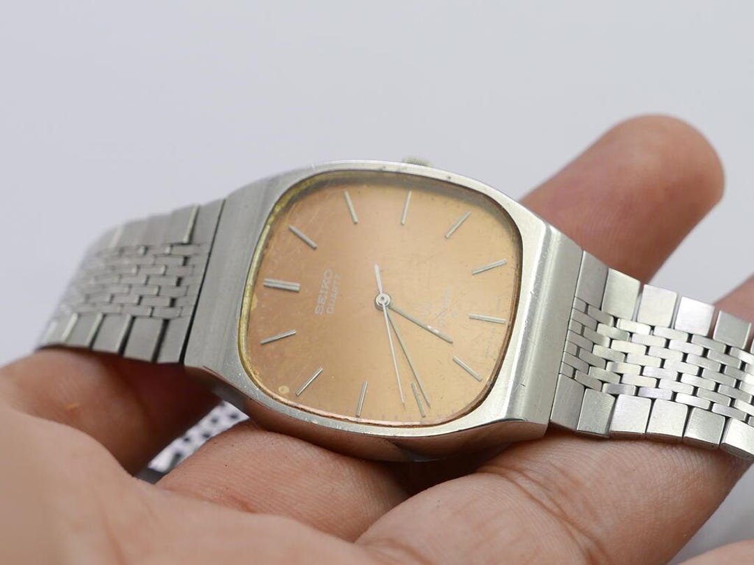 Vintage Seiko Emblem 4120 5000 Copper Dial Men Quartz Watch Japan ...