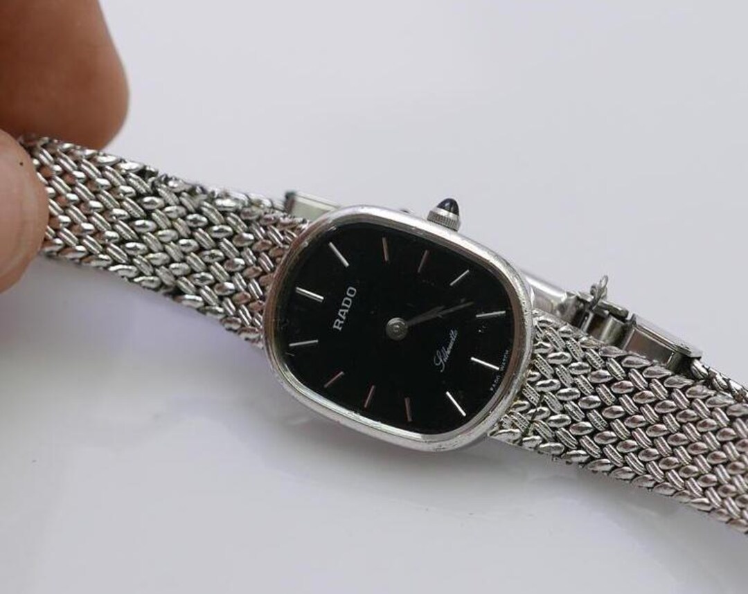 Vintage Rado Filhouette Black Dial Lady Hand Winding Watch Swiss Made ...